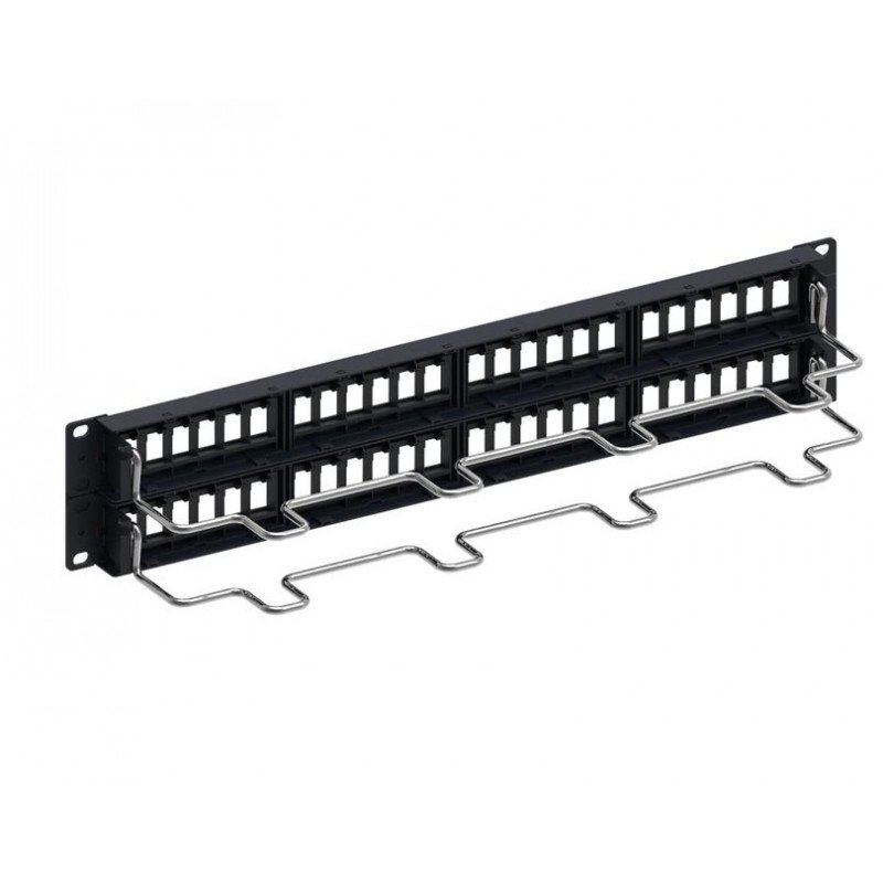 Panel Descargado Recto 48P Cat5e/6 SL (sin jacks)
